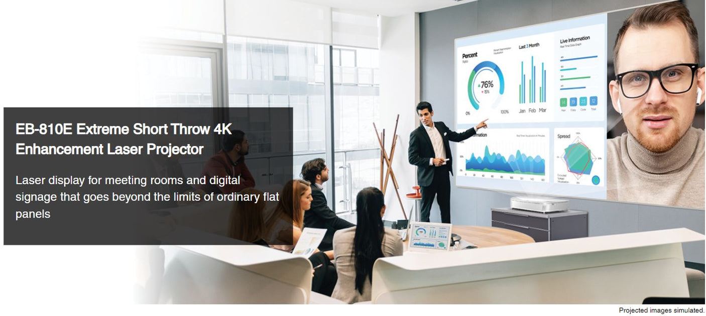 Epson EB-810E with 120 inch ALR UST screen — Evolve Equipment Management